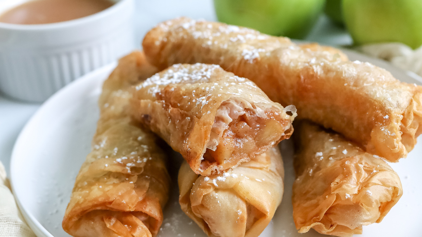 Apple Pie Phyllo Rolls With Caramel Sauce Recipe