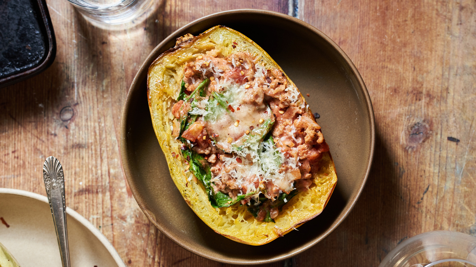 Cheesy Spaghetti Squash And Ground Turkey Bake Recipe