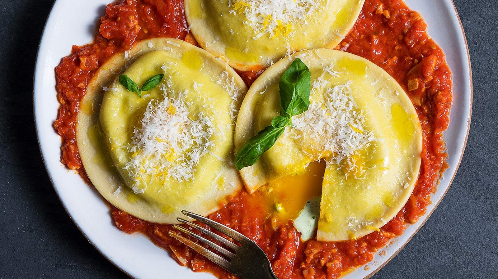 Egg Yolk- And Ricotta-Filled Ravioli Recipe