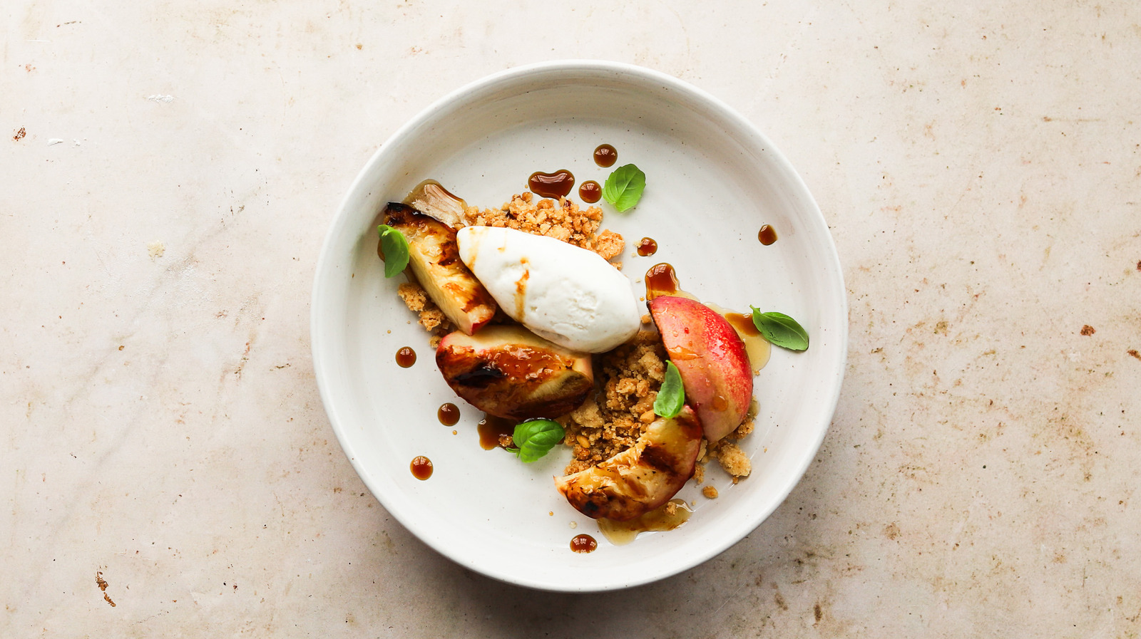Grilled Nectarine Sundae With Pine Nut Crumble Recipe
