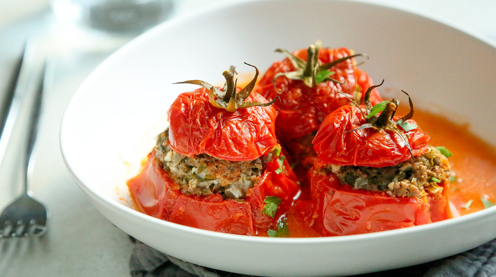 Herby Lamb-Stuffed Tomatoes Recipe