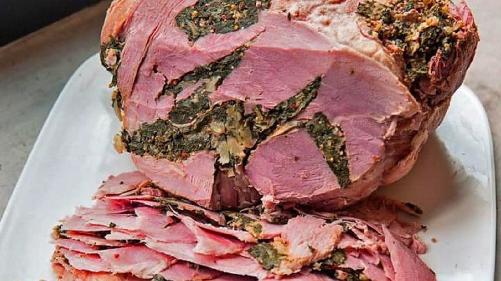 Maryland's Stuffed Ham Overflows With Greens, Onions, And Spices