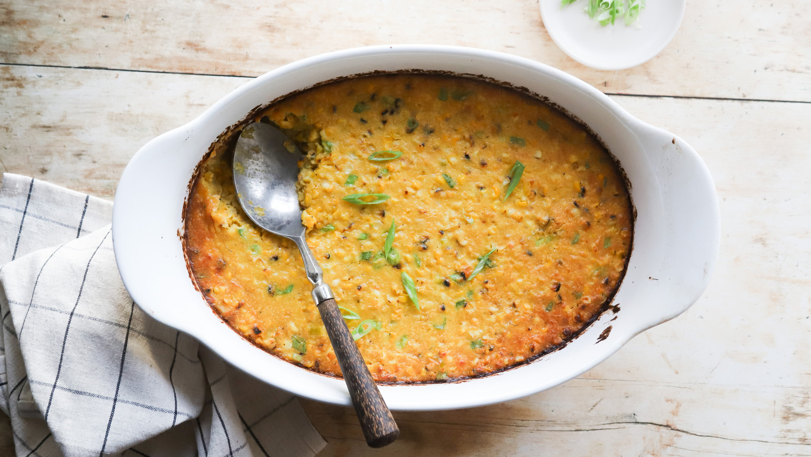 Miso And Charred Corn Pudding