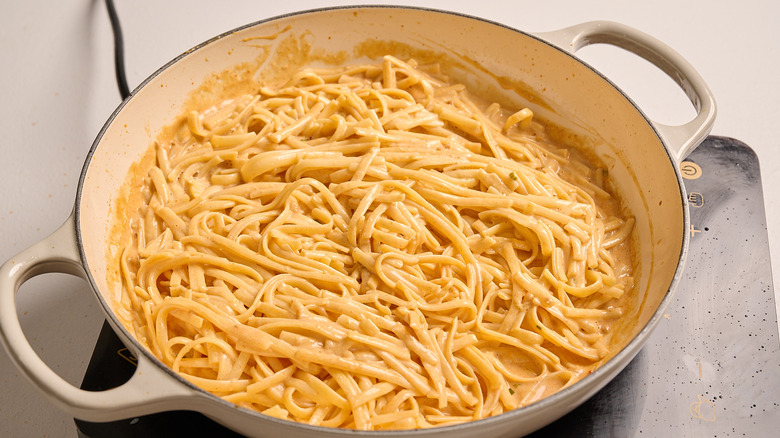 Pepper Steak Alfredo Pasta Recipe