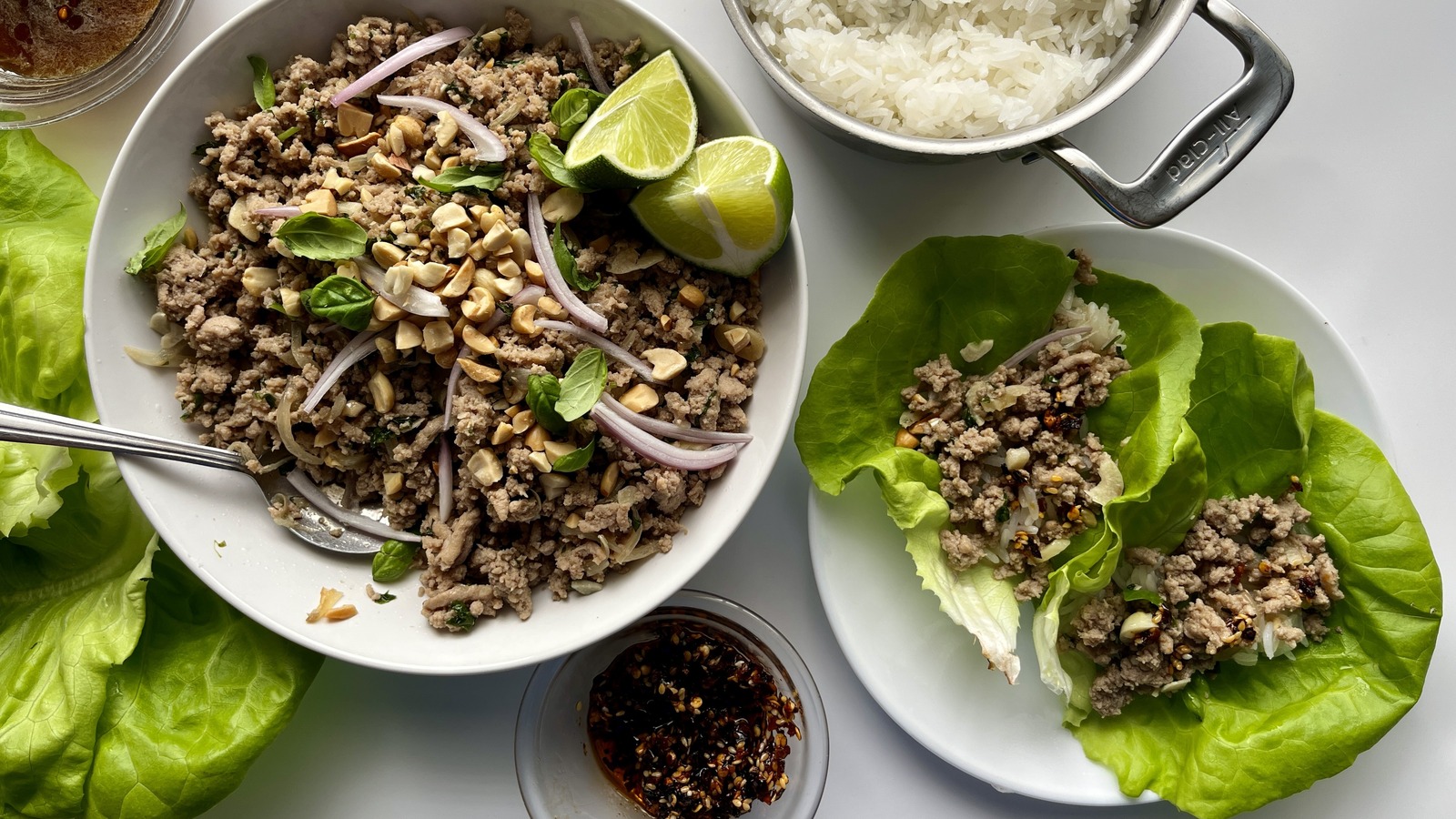 Quick Thai-Inspired Chicken Lettuce Wraps Recipe