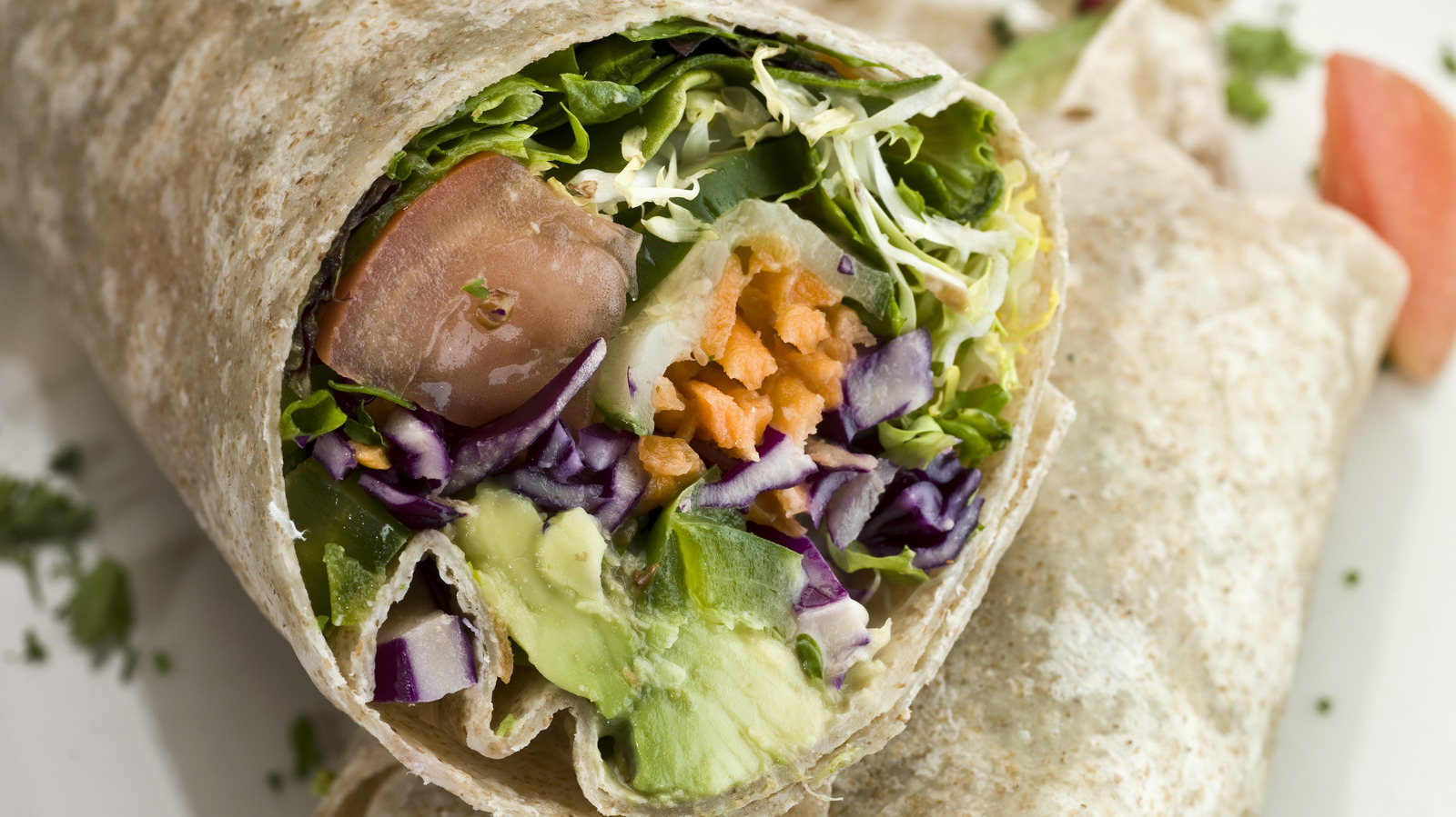 Roll Up Store-Bought Salad In A Tortilla For An Easy Veggie Wrap
