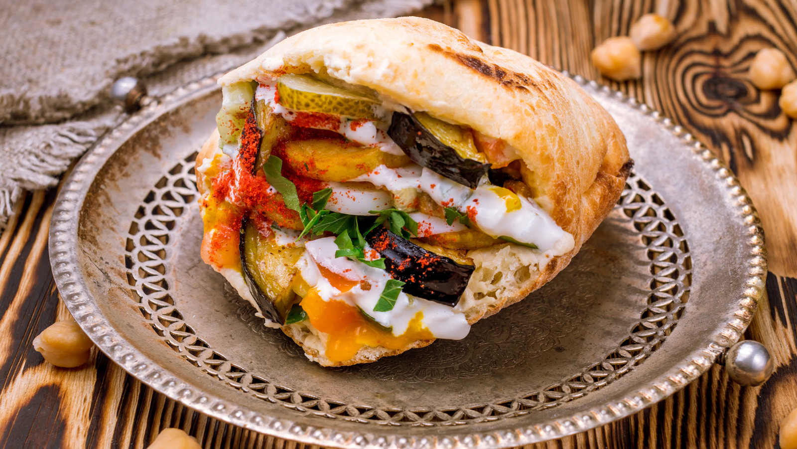 Sabich Is The Popular Middle Eastern Fried Eggplant Sandwich