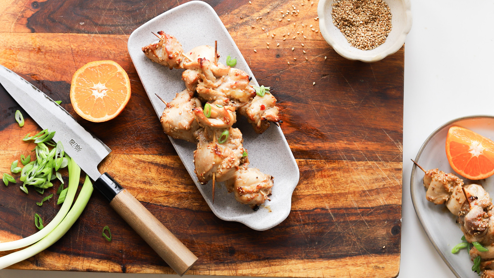 Sesame, Citrus, And Soy Air Fryer Chicken Skewers Recipe
