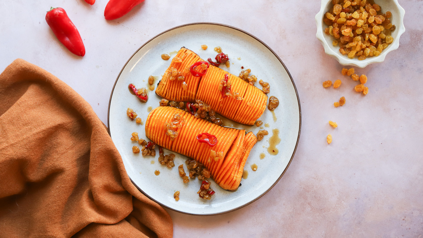 Sweet And Spicy Hasselback Squash With Fresno Chile Agrodolce Recipe