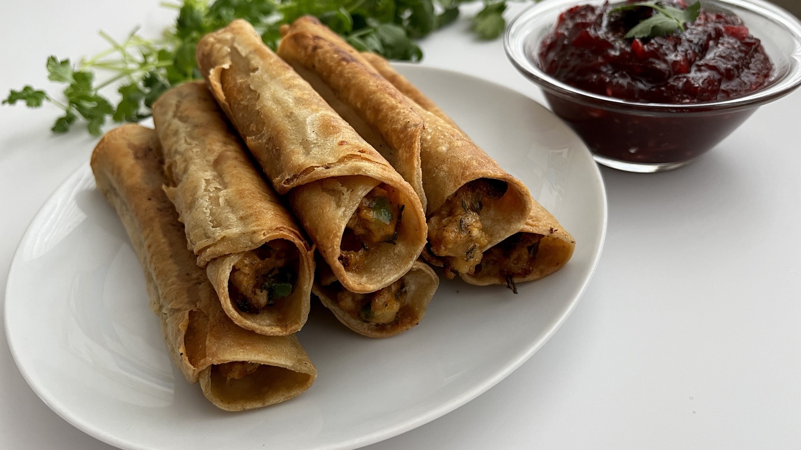 Turkey Taquitos With Cranberry Chipotle Salsa Recipe