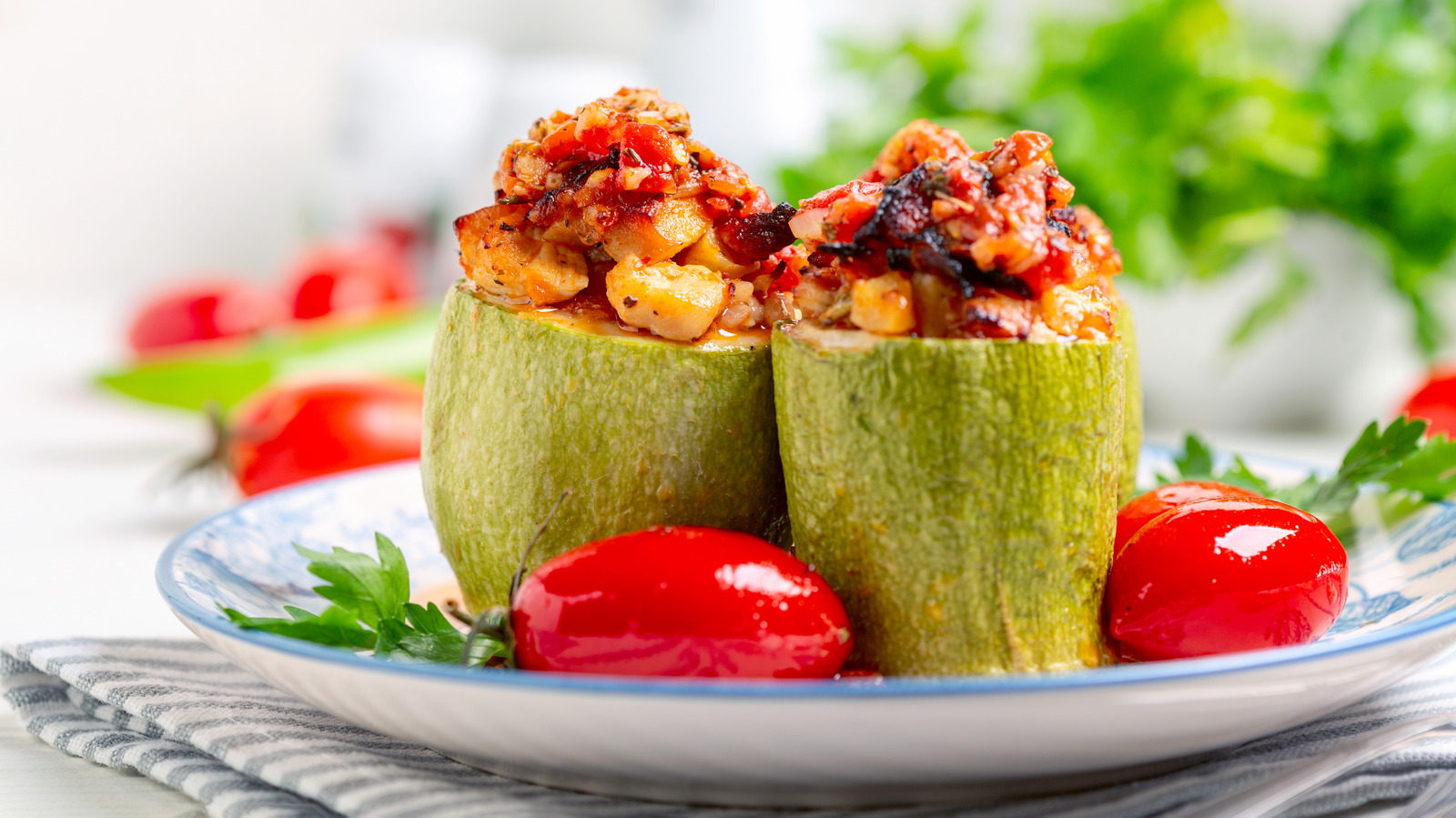 Twice-Baked Zucchini Is The Savory Dinner Starter You've Been Needing