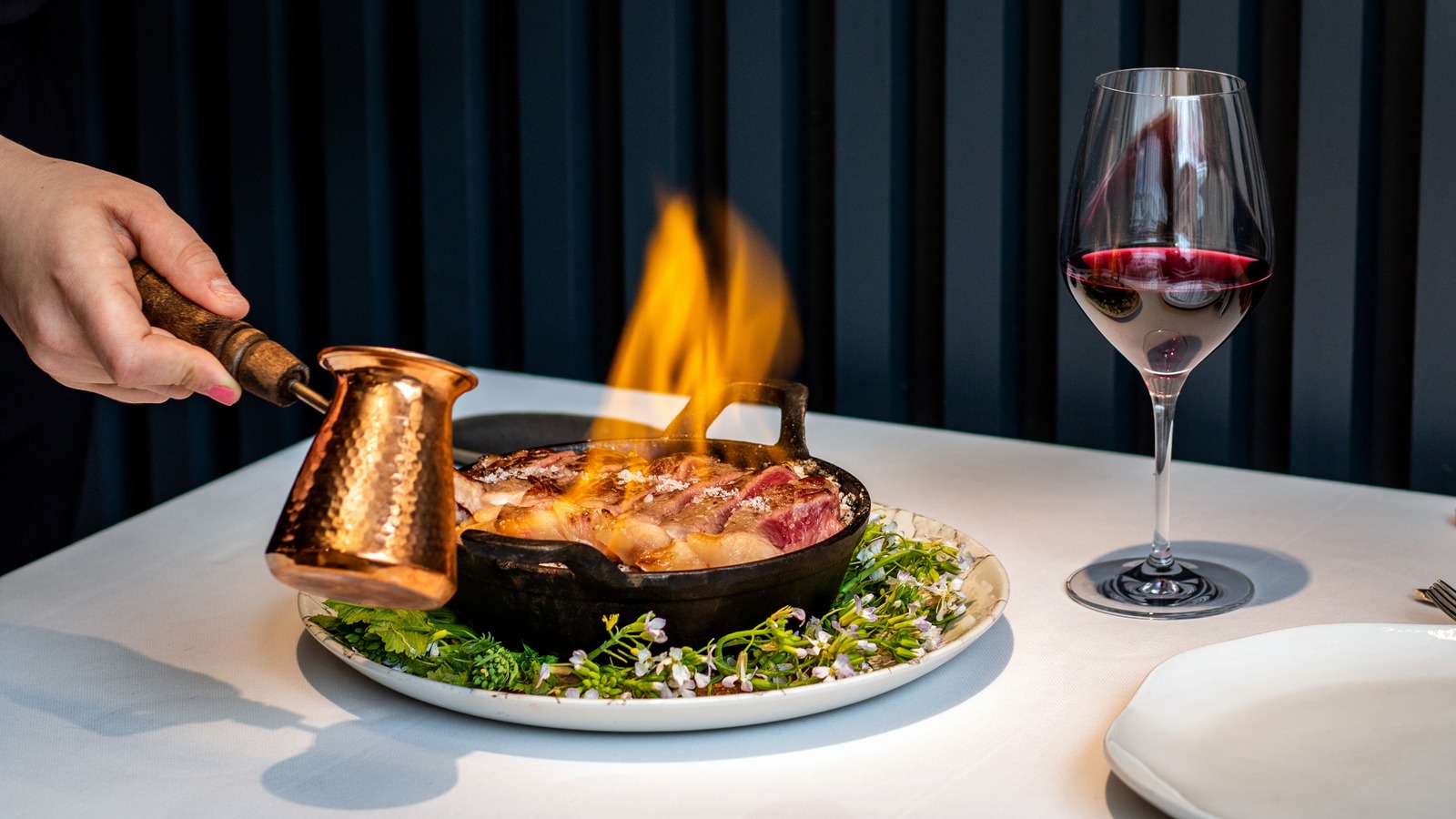 When Flambéing A Dish, Never Pour Booze Straight From The Bottle